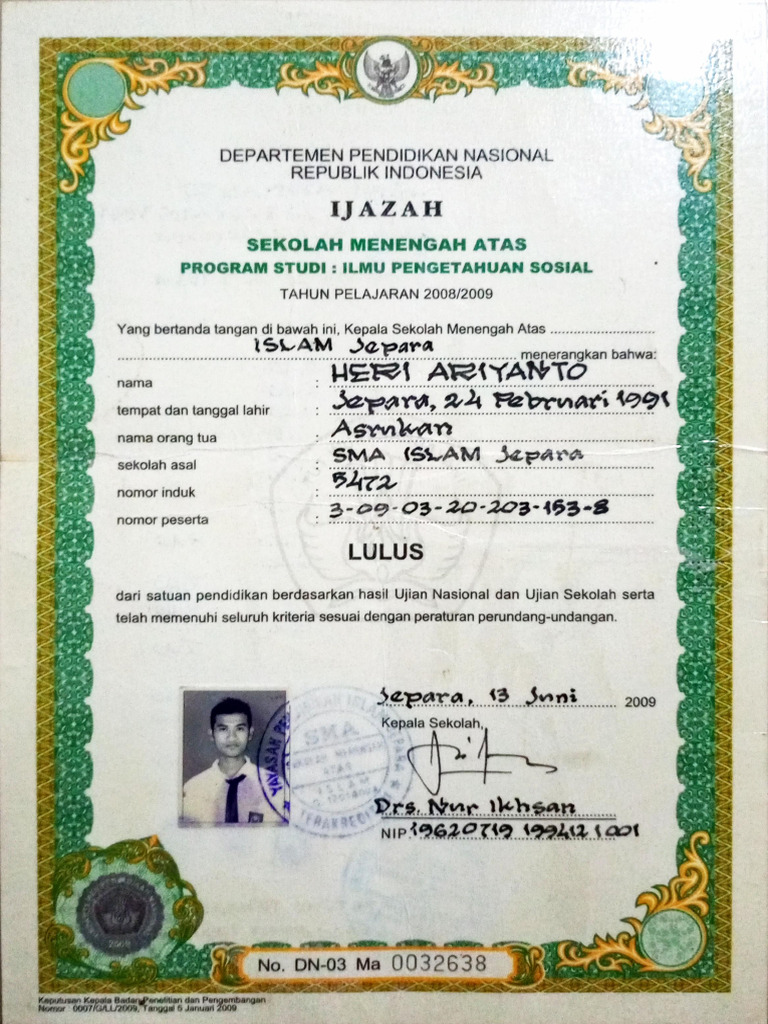 Data Heri Arianto (KTP, NPWP, Ijazah) | PDF