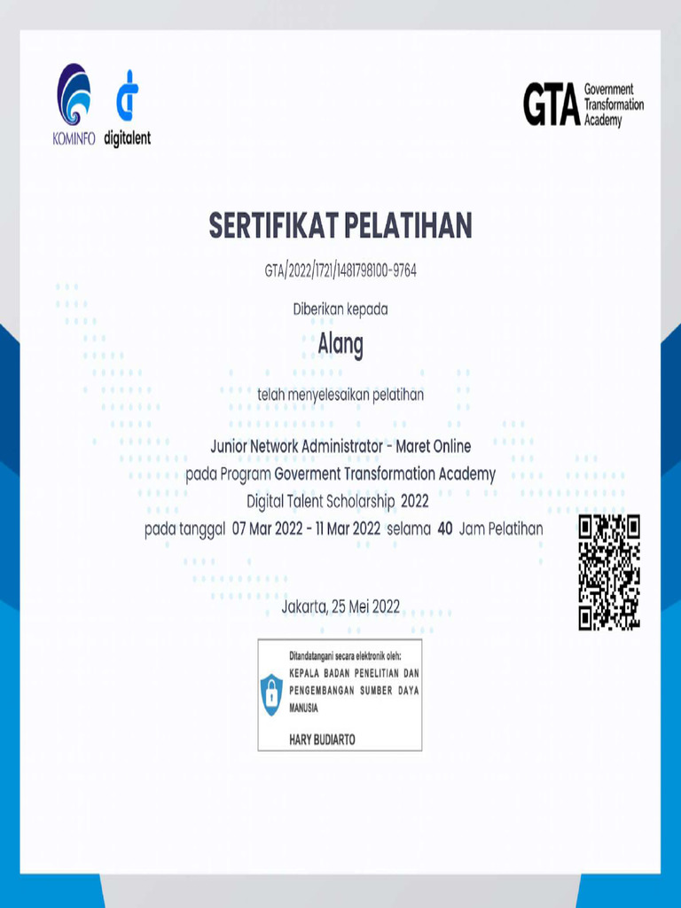 Junior Network Administrator Kominfo - ALANG - Compressed | PDF