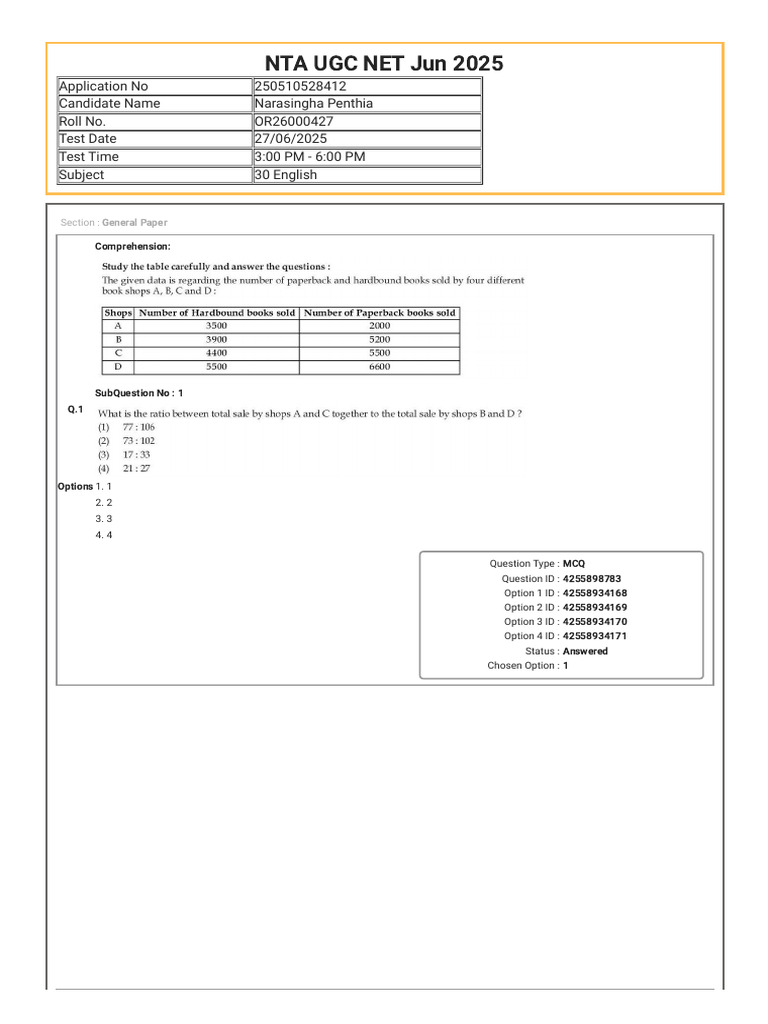 UGC NET English June 2025 Answer Key | PDF | Multiple Choice ...