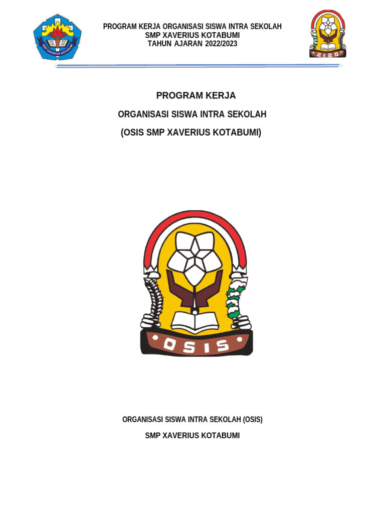 Program Kerja OSIS SMP Xaverius Kotabumi 2022-2023 | PDF