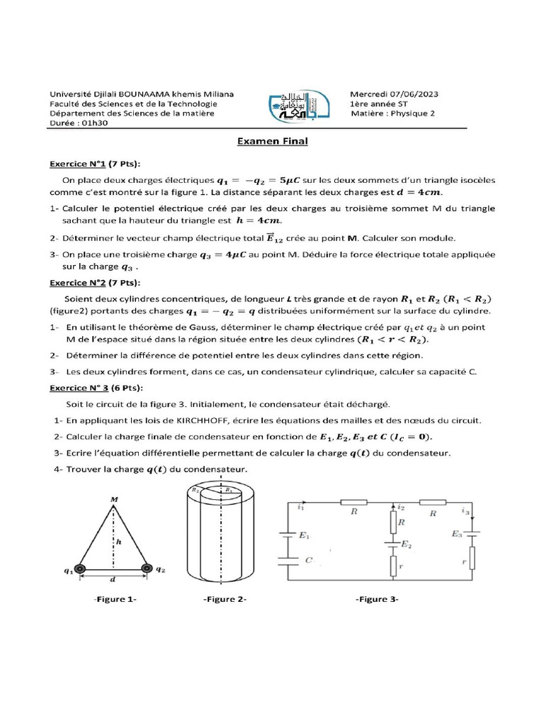 Examen7 Physique 2 | PDF