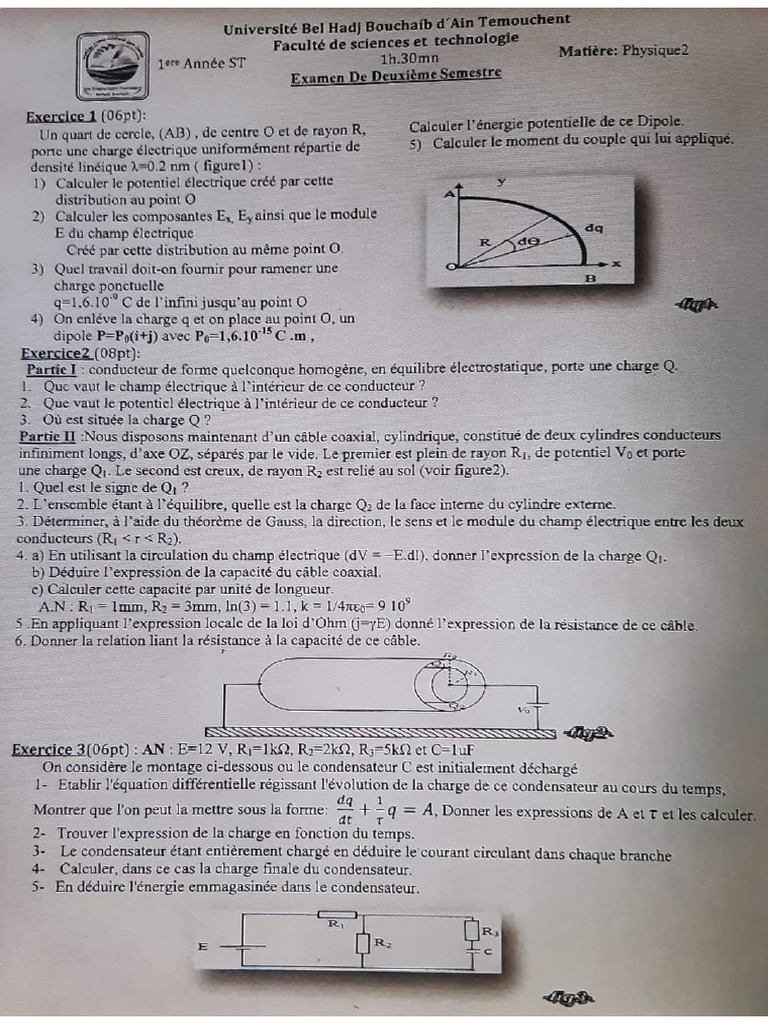 Examen6 Physique 2 | PDF