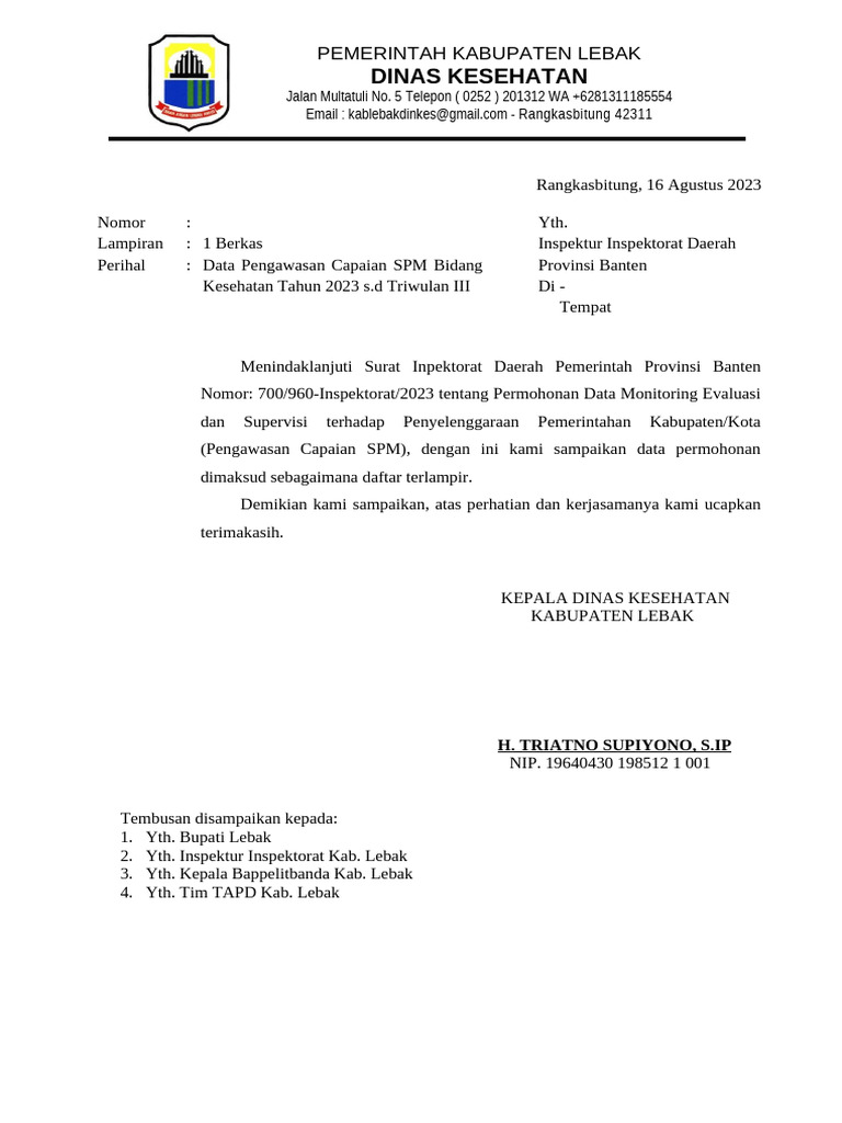 Surat Pengantar OPD | PDF