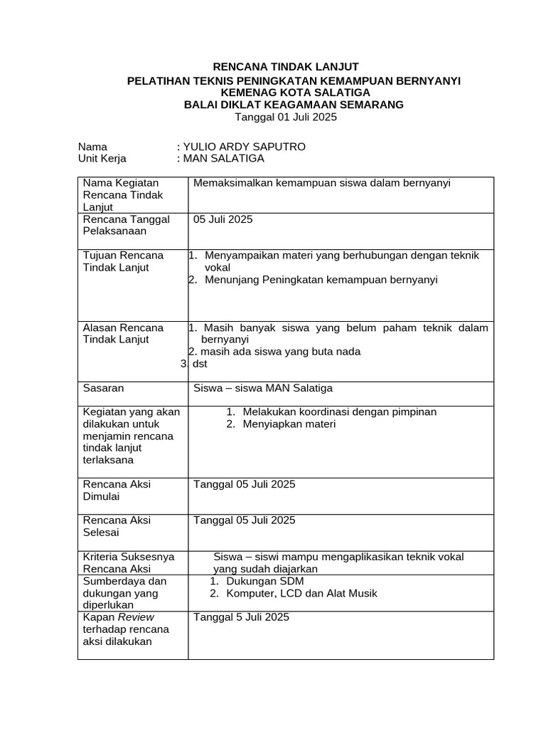 Form RTL Yulio | PDF