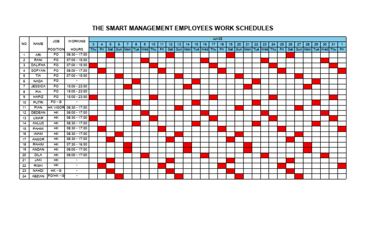 Employee Work Schedule | PDF