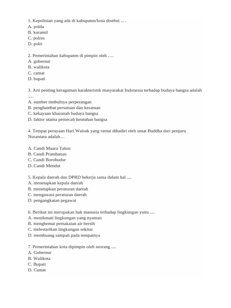 Soal Latihan Pkn-Sem2 | PDF