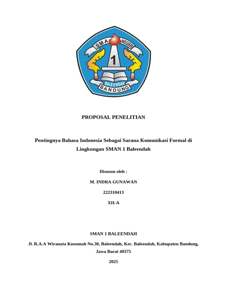 Proposal Penelitian M.indra Gunawan | PDF