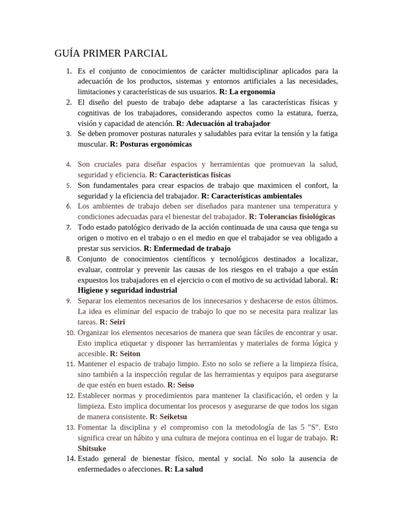 Guía Primer Parcial Hys | PDF