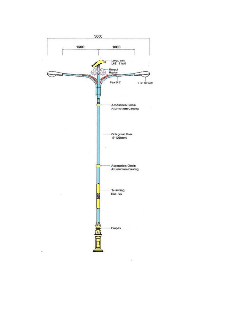 Contoh Tiang Lpju Lengan Ganda | PDF
