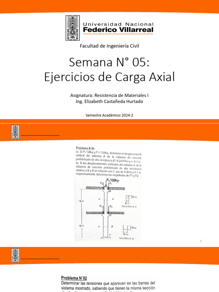 Ejercicios de Carga Axial - Semana 05 | PDF