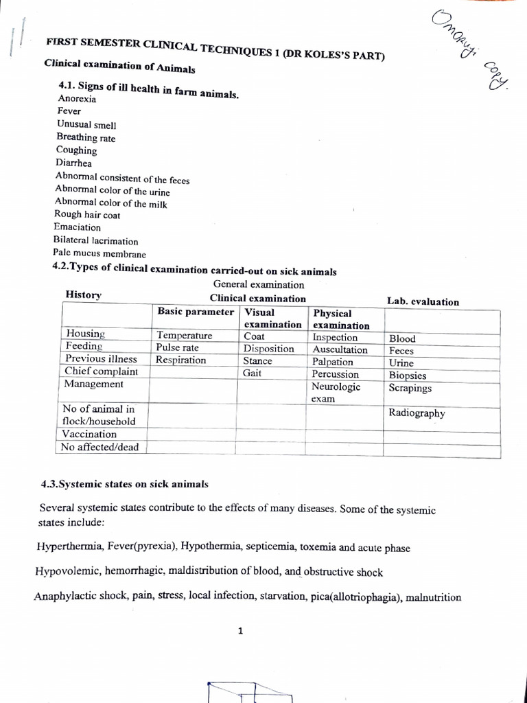 Clinical Techniques 1 (DR Kole' Part) ND2 - AH&PT | PDF