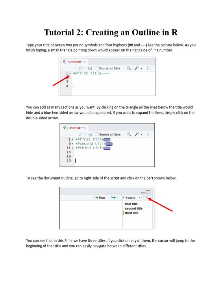Tutorial 2 - Creating An Outline in R | PDF