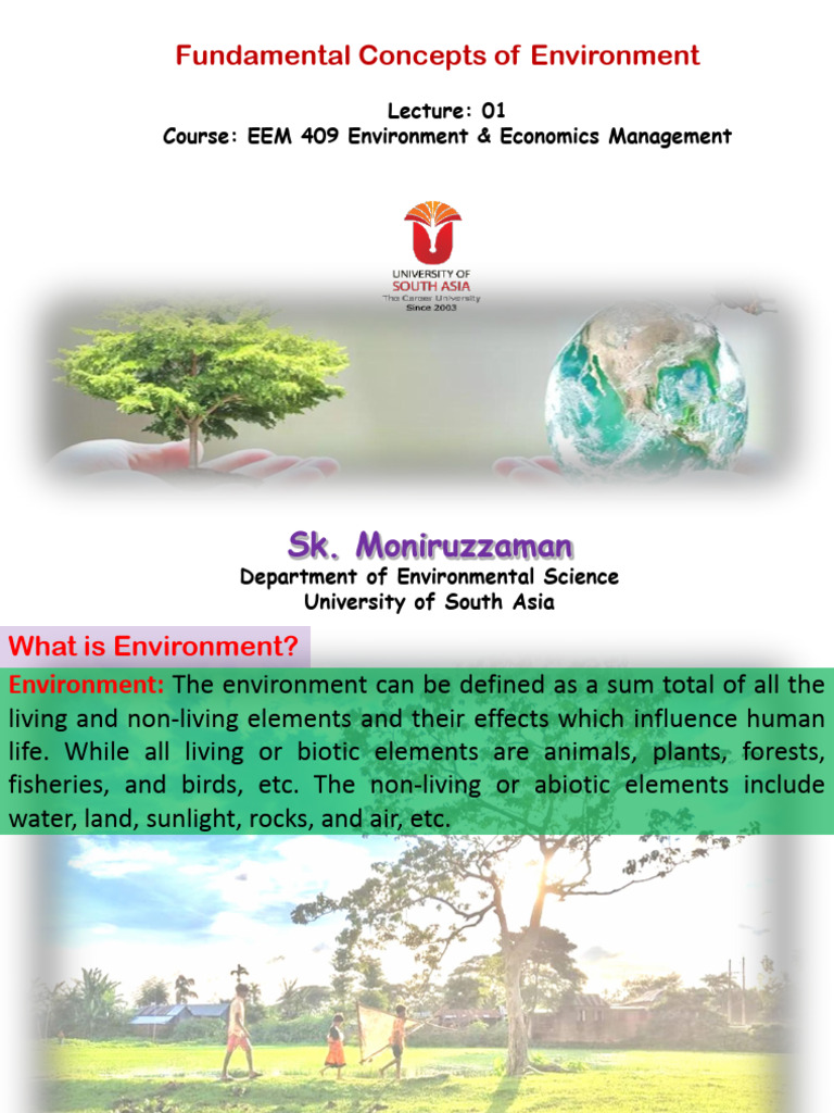 Lec-01. Fundamental On Environment | PDF | Natural Environment | Atmosphere