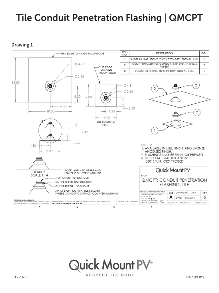 Tile Conduit Penetration Flashing Installation Manual | PDF | Pipe ...