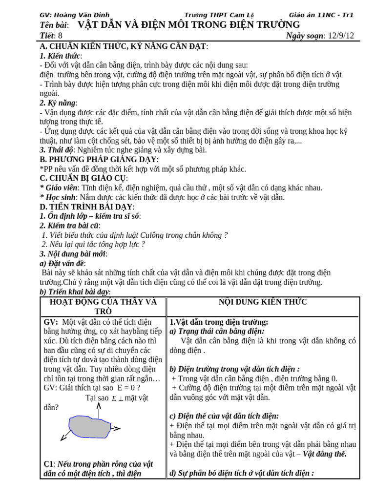 Tiet 8 Vat Dan Dien Moi Trong Dien Truong | PDF