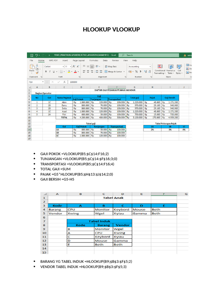Hlookup Vlookup | PDF