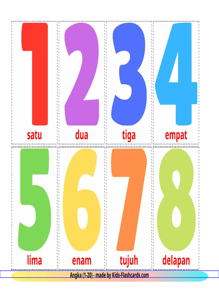 Angka (1 20) 8 A4 | PDF