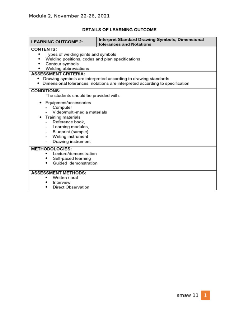 Module 2 2.3 2nd QTR Interpret Drawings and Sketches 6 | PDF | Welding ...