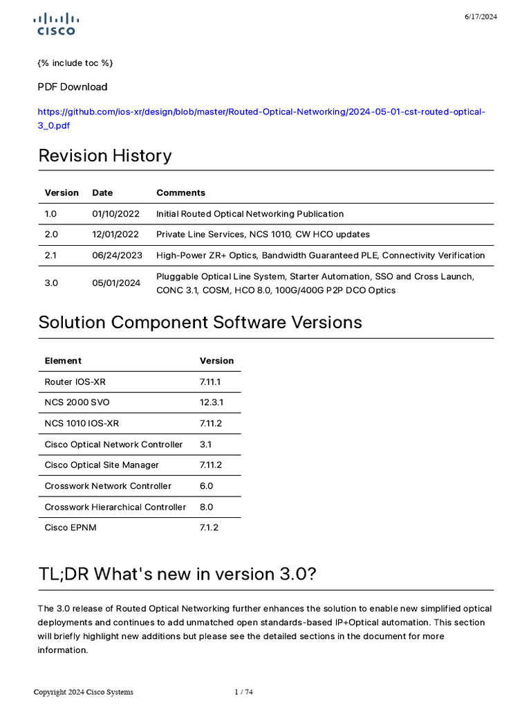 Routed Optical Networking Design 3.0 | PDF | Wavelength Division ...