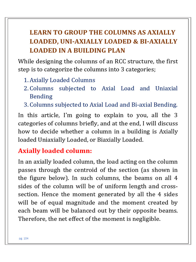 Grouping of Columns On The Basis of Load | PDF | Beam (Structure) | Column
