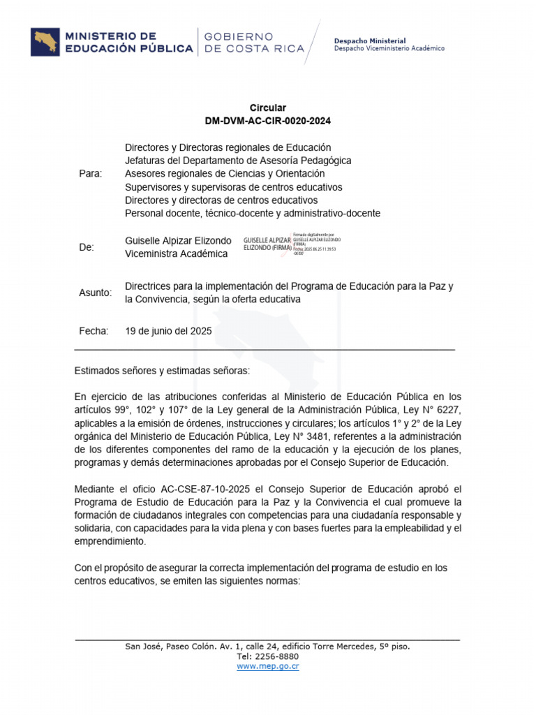 Circular DM DVM Ac Cir 0020 2025 | PDF | Sicología | Maestros