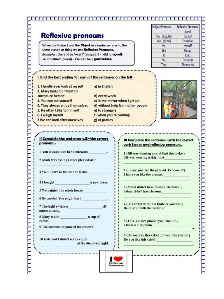 Reflexive Pronouns | PDF