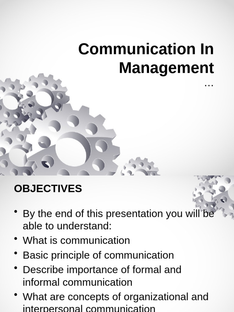 Communication in Management | PDF