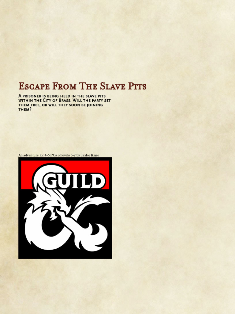 Escape From The Slave Pits | PDF | Dungeons & Dragons | Wizards Of The ...