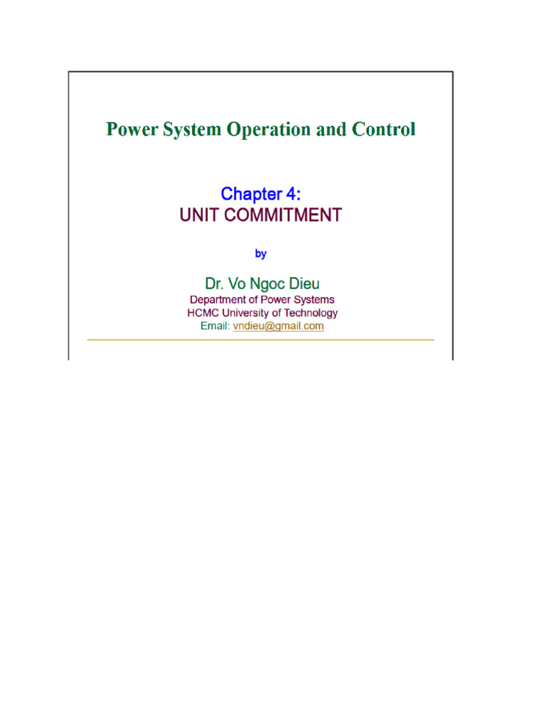 Chapter 4 - Unit Commitment | PDF