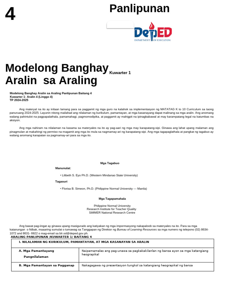 Le_araling Panlipunan 4 q1_w4 | PDF
