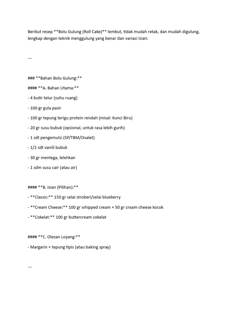Resep Bolu Gulung | PDF