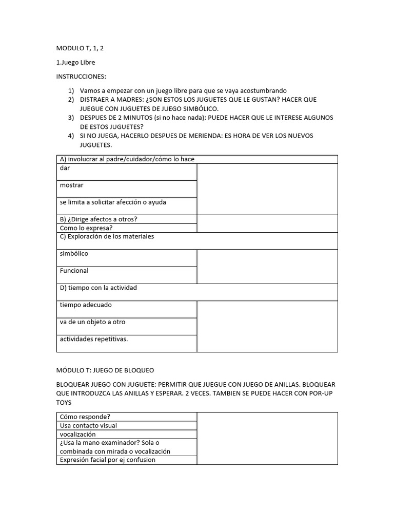 Ados 2 - Modulos-Instrucciones-1 | PDF | Cumpleaños | Sicología