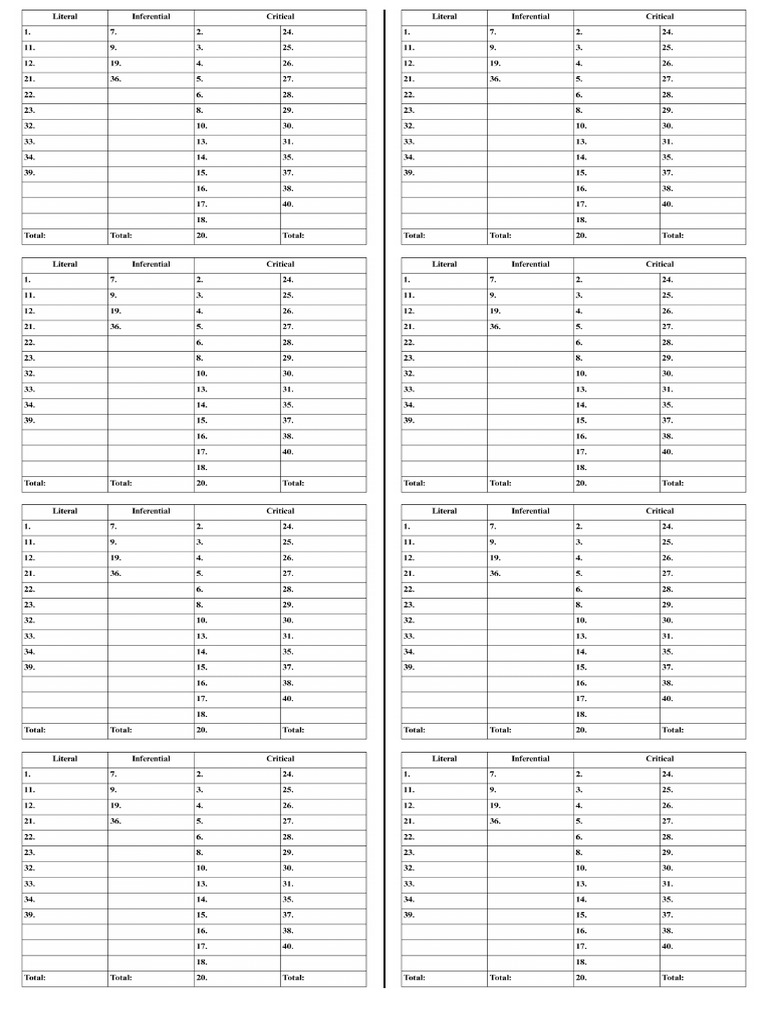 Group Screening Test Answer Sheet | PDF