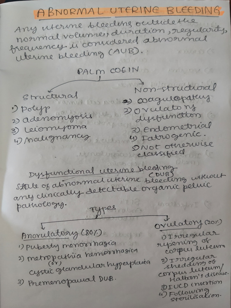 Causes of Abnormal Uterine Bleeding | PDF | Diseases And Disorders ...