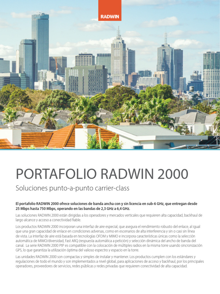 Soluciones RADWIN 2000 de alta capacidad | PDF | Tecnología de ...