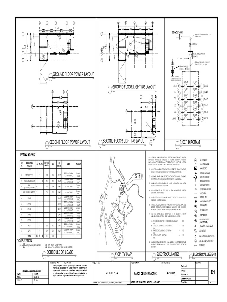 Electrical Layout and Specifications Plan | PDF | Electricity ...