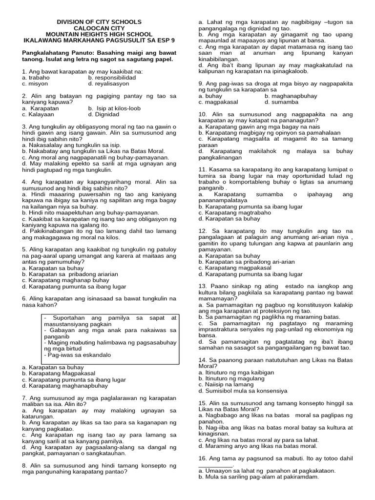 EsP 9.2ND QUARTE | PDF