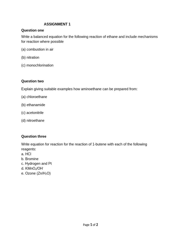 Basic Organic Chemistry Assignment | PDF