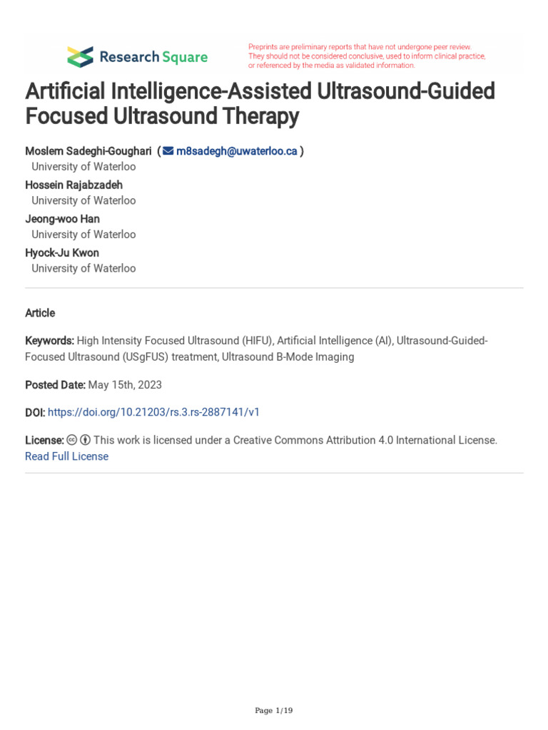 Artificial Intelligence Assisted Ultrasound Guided | PDF | Medical ...