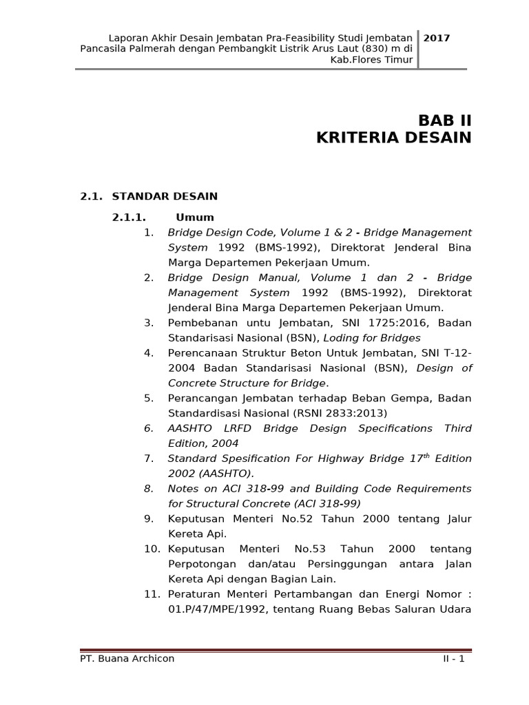 Bab - II Kriteria Desain | PDF