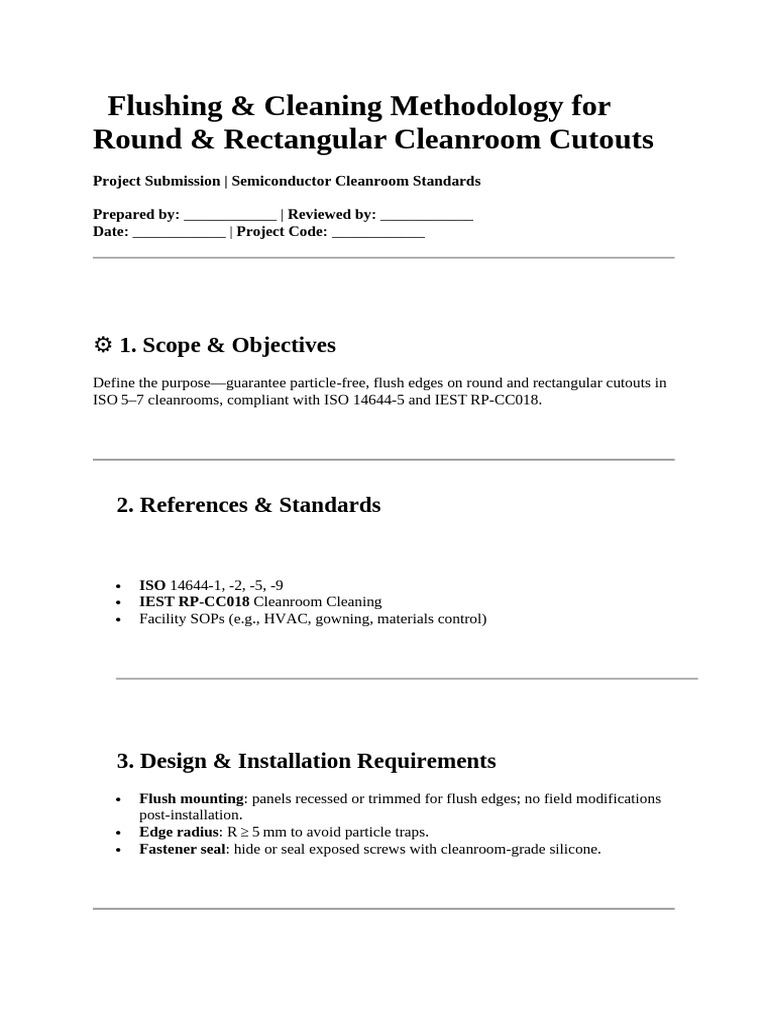 Flushing Methodology For Cutouts | PDF