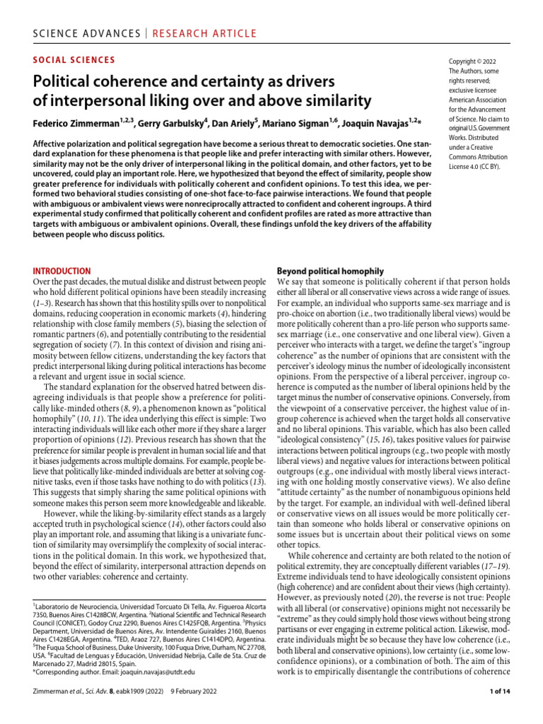 Sciadv Abk1909 | PDF | Hypothesis | Experiment