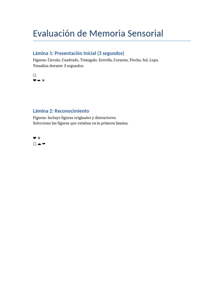 Memoria Sensorial | PDF