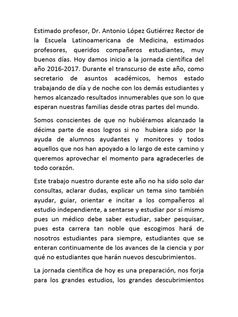 Discurso Inaugural | PDF