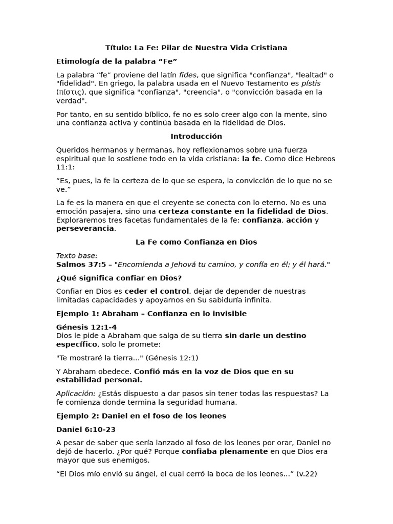 La Fe Que Persevera Completo | PDF | Fe | Dios