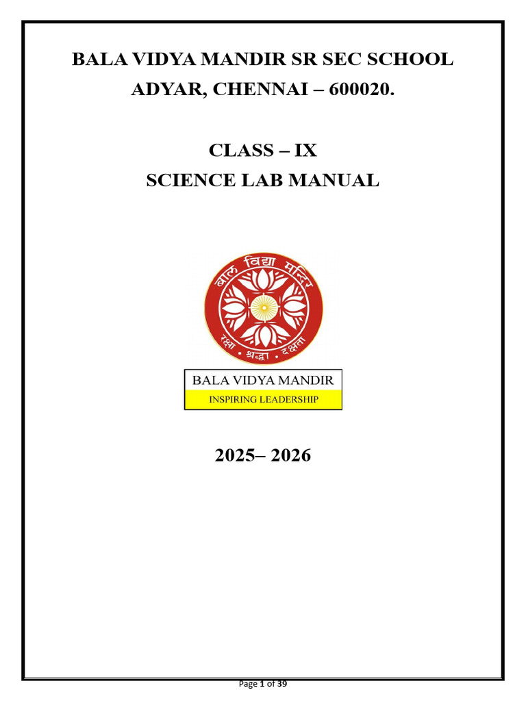 Class 9 Science Lab Manual | PDF | Tissue (Biology) | Mixture