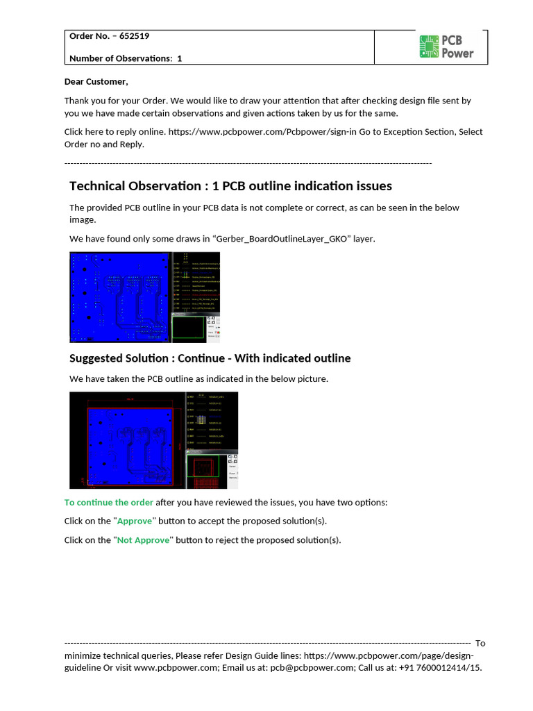 Technical Observation: 1 PCB Outline Indication Issues: Suggested ...