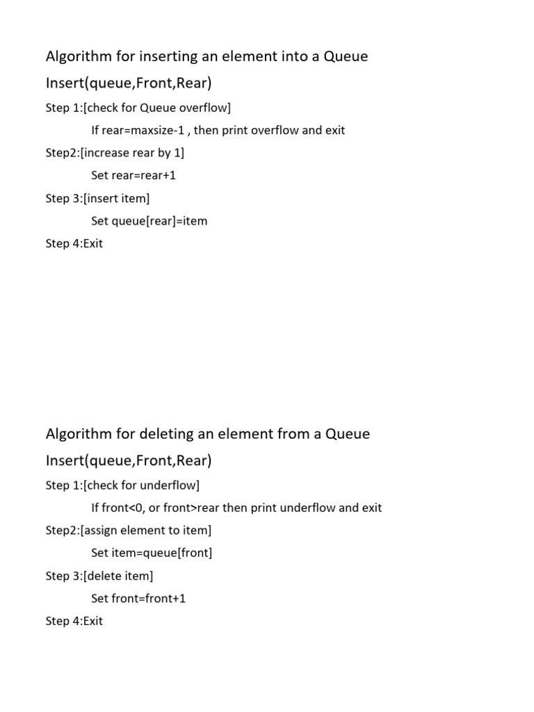 Algorithm Queue | PDF
