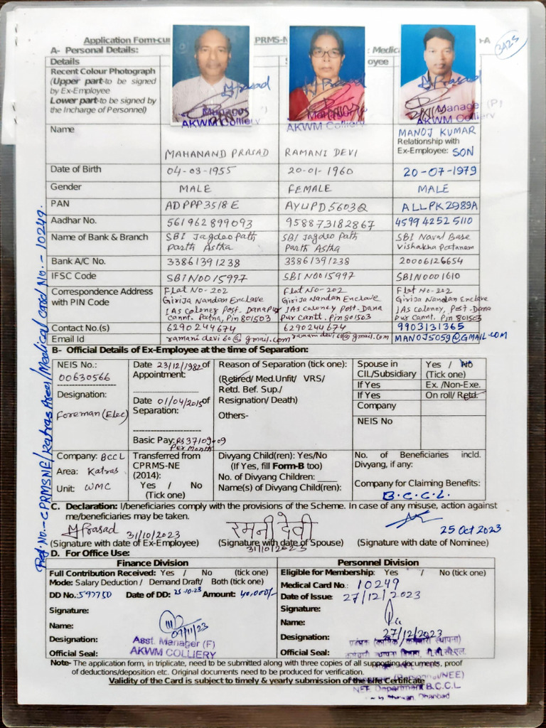 Coal India Medical Card | PDF