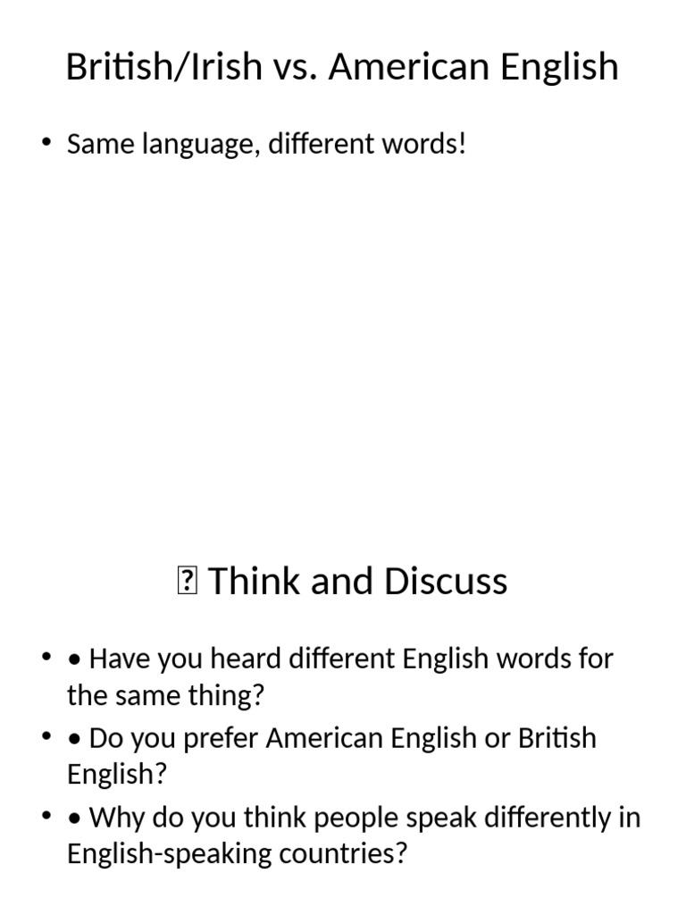 British Vs American English Lesson | PDF